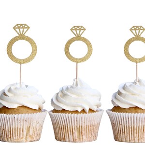 Engagement Cupcake Topper/wedding Ring Toppers/anniversary Cupcake ...