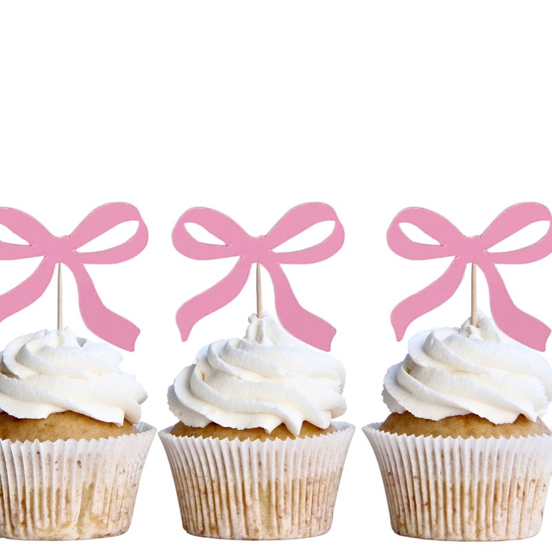 Bow Cupcake Toppers - Etsy