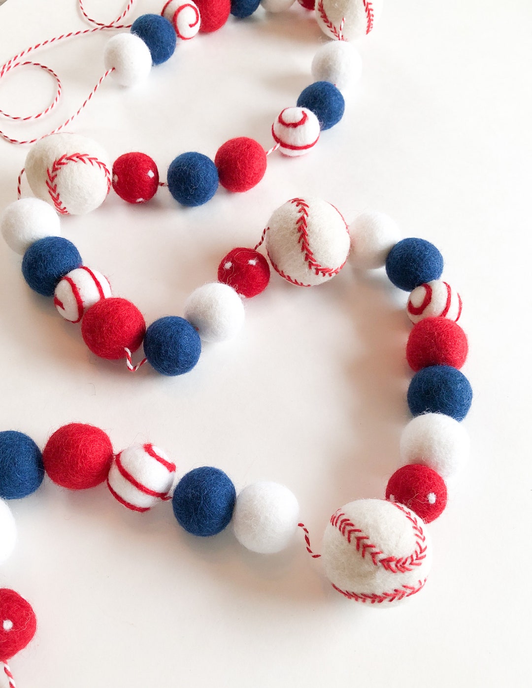 Baseball Felt Garland/let's Play Ball/sports Felt Garland/baseball ...