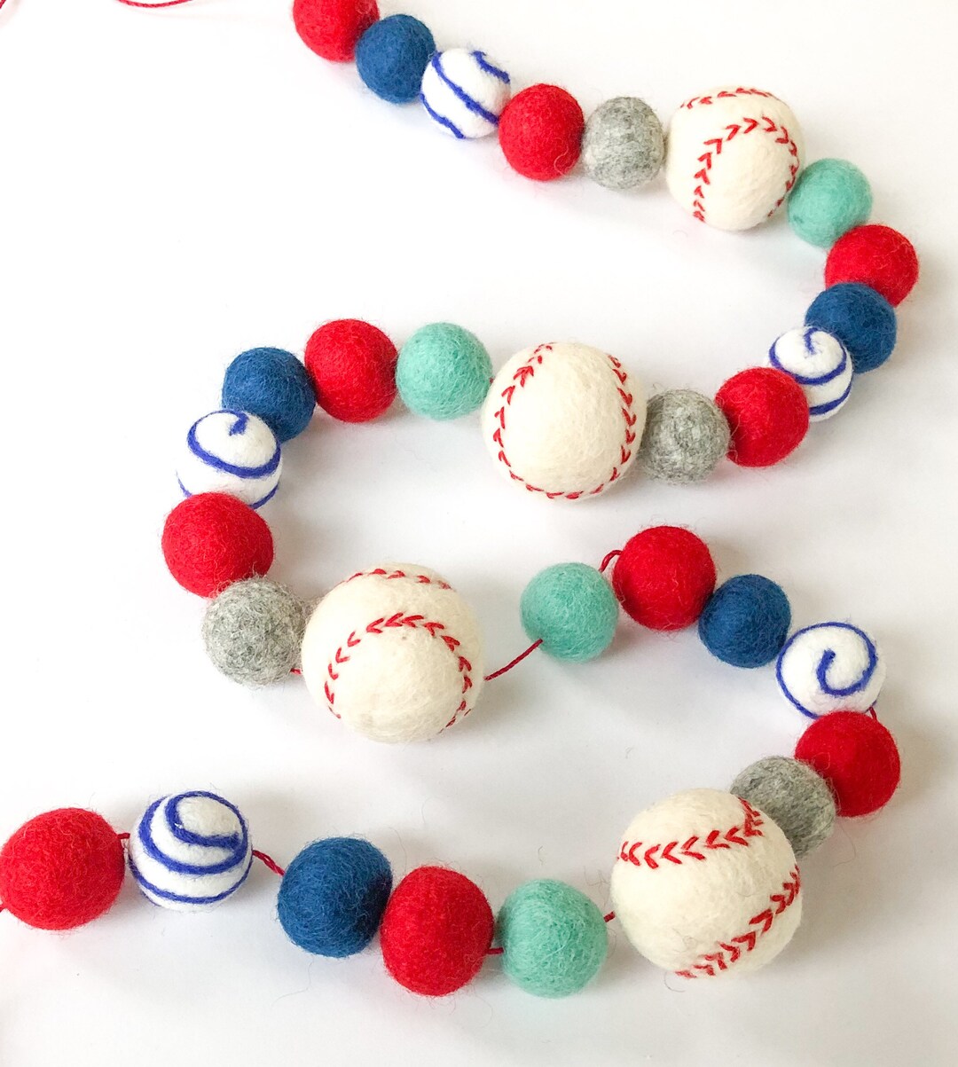 Baseball Felt Garland/let's Play Ball/sports Felt Garland/baseball ...