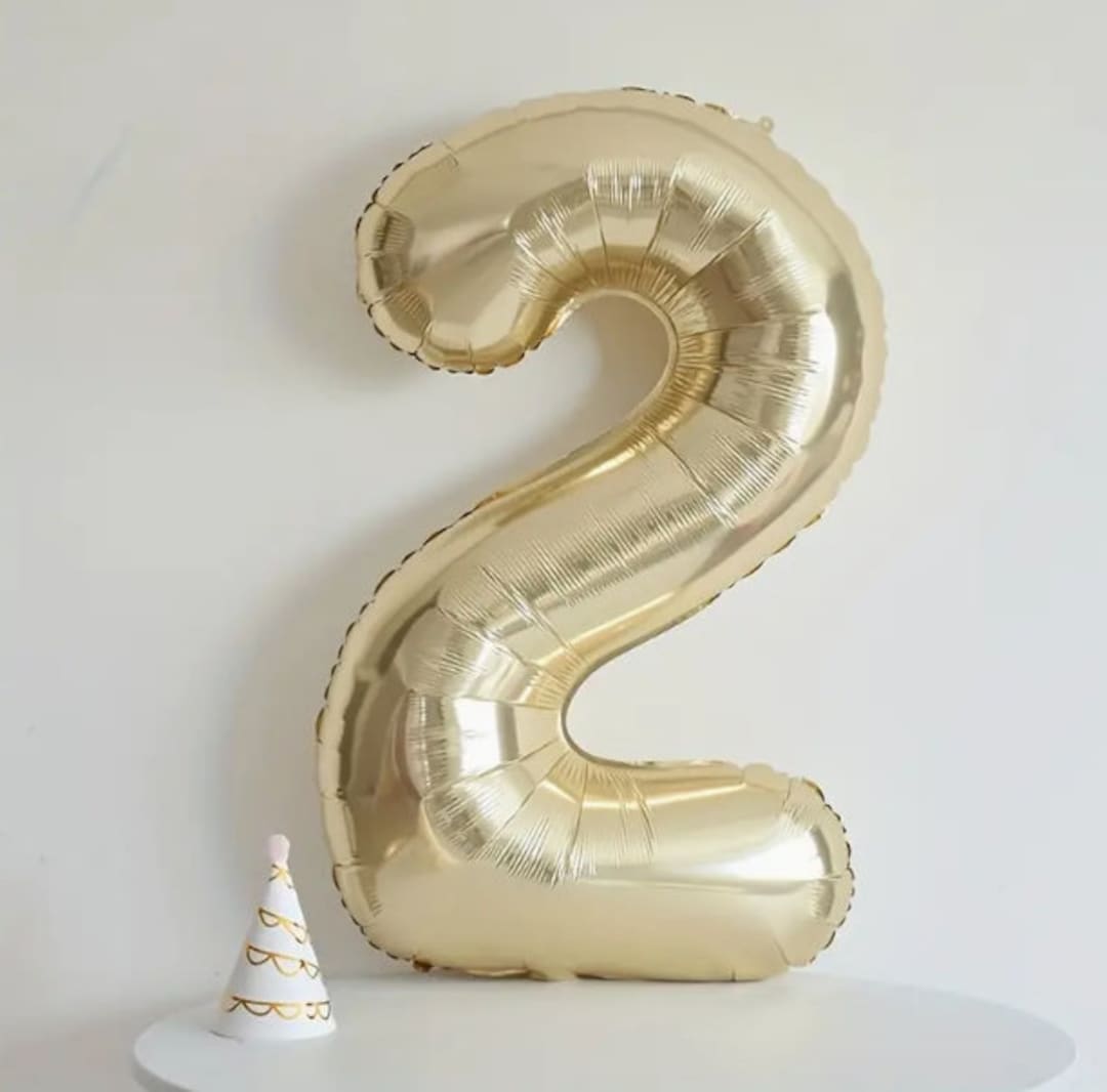 Jumbo Extra Large Light Gold #2 Balloon/ Second Birthday Balloon/ Two ...