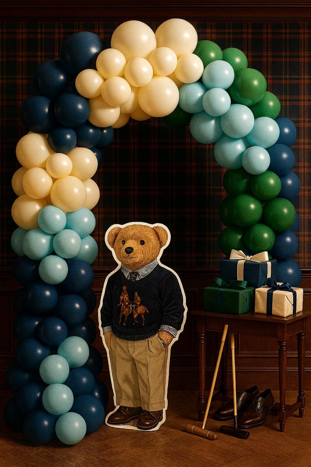 Preppy Balloon Garland | Polo Bear Balloons | Polo Inspired Bear Party ...