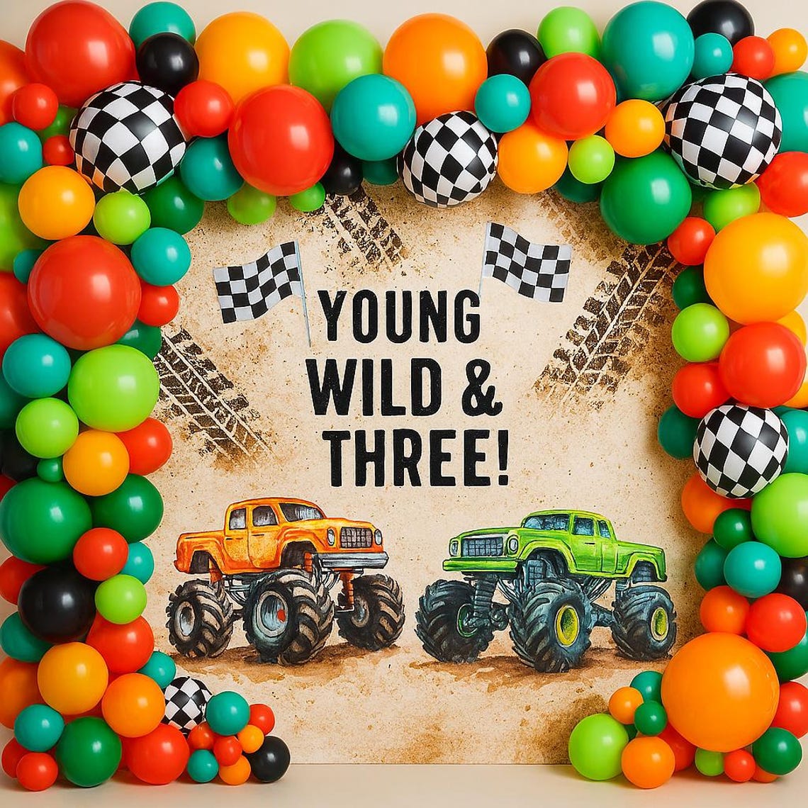 Monster Truck Balloon Garland|smash Truck Birthday | Monster Truck ...