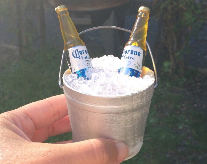 Painted Miniature Bucket of Beer Wedding Cake Topper, Beach, Lake ...