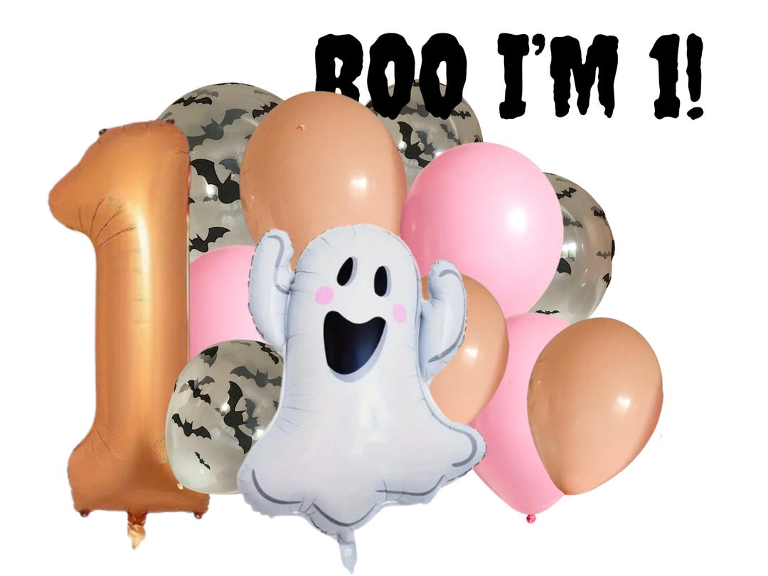 Boo I'm One Balloons, Spooky 1st Birthday Balloon Bouquet, Ghost Boo ...