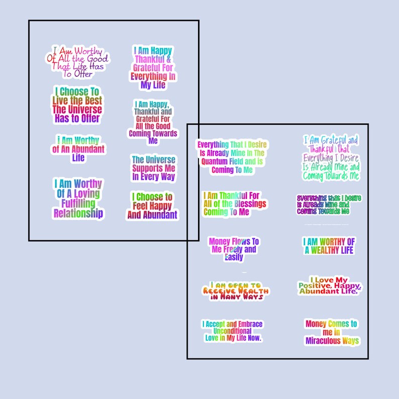Positive Affirmation Stickers for Digital Download iPad Android Laptop ...