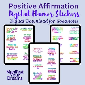Positive Affirmation Stickers for Digital Download iPad Android Laptop ...