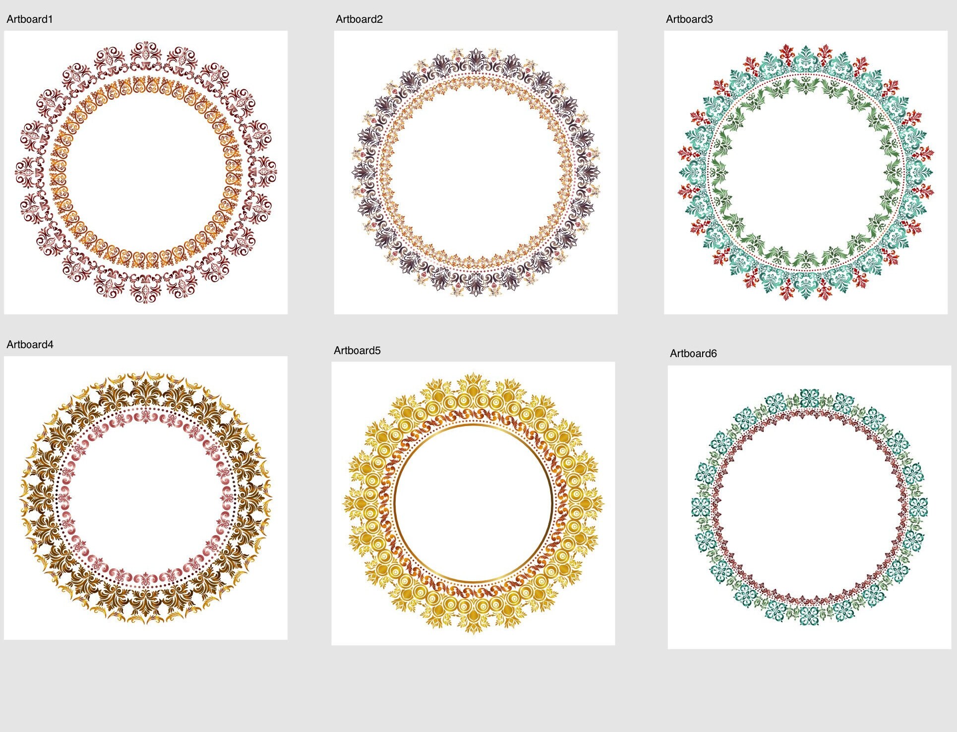 Damask Pattern Abstract SVG Vector,wreath Embroidery,golden Metallic ...