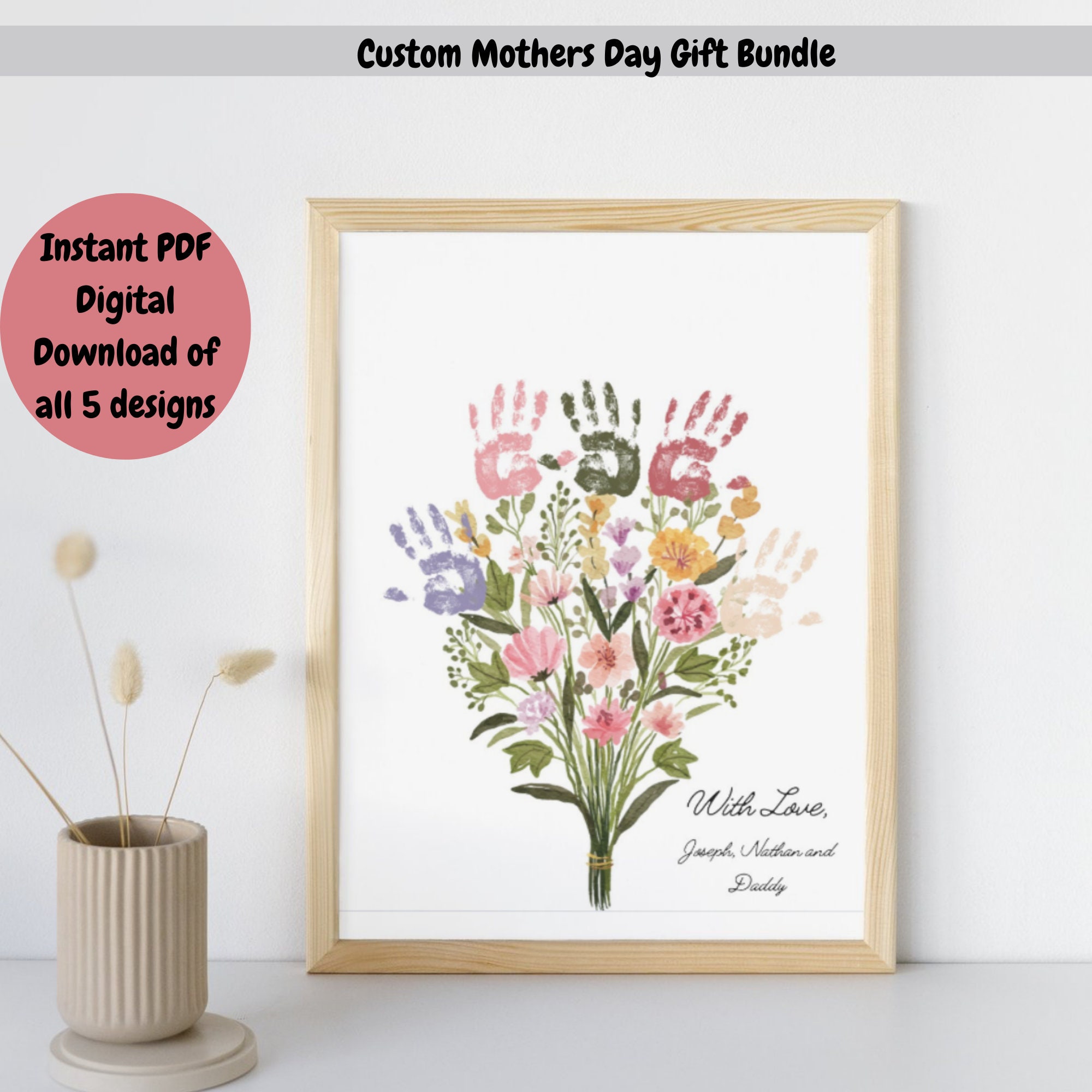Mothers Day Hand Print, 1st Mothers Day, Mom Handprint Art Printable ...