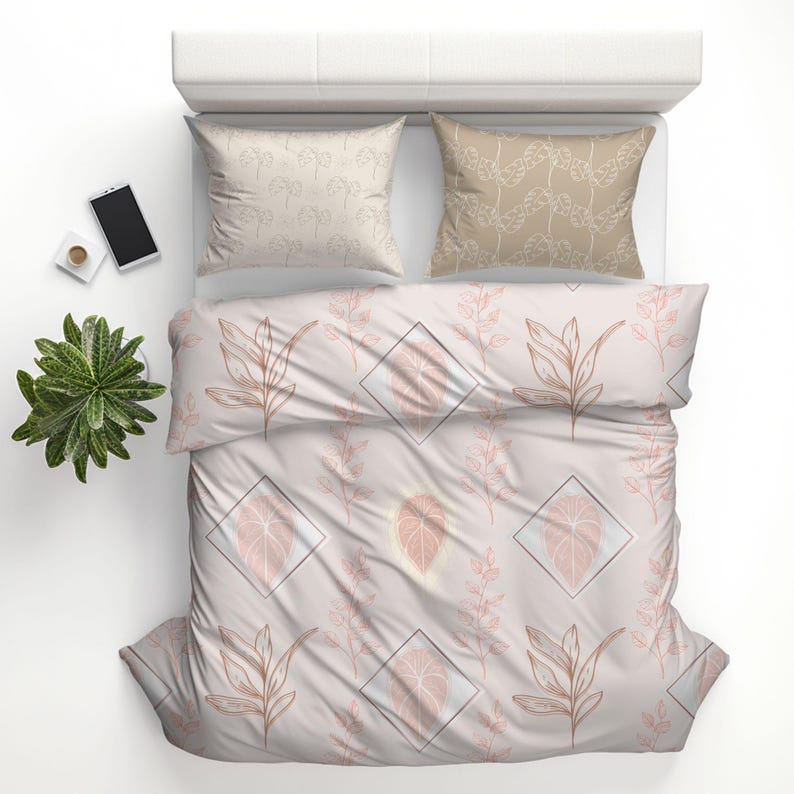 Boho Scandinavian Digital Paper Pack, Seamless Botanical Leaf Patterns ...