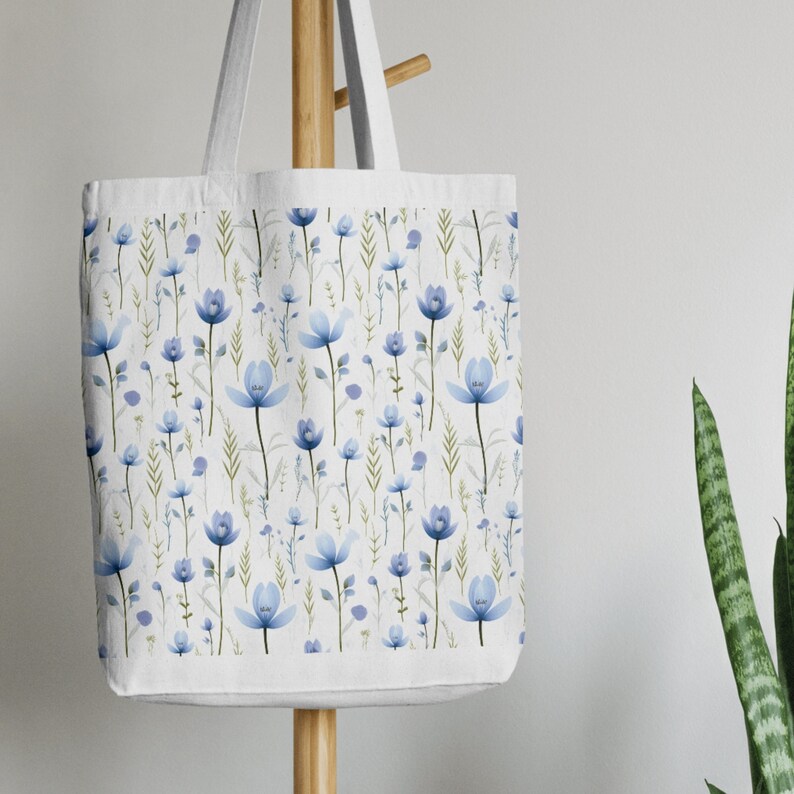 Blue Floral Watercolor Seamless Pattern: Spring Botanical Paper ...