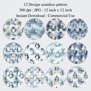 Seamless Penguin Winter Wonderland Pattern Cute Christmas Fabric ...