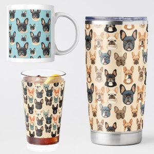 Seamless French Bulldog Pattern | Cute Dog Faces Fabric Pet Lover Decor ...