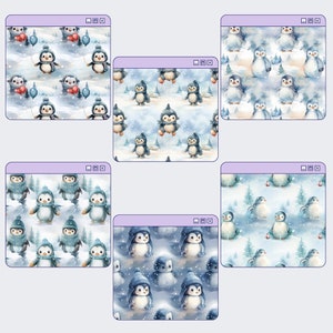 Seamless Penguin Winter Wonderland Pattern Cute Christmas Fabric ...