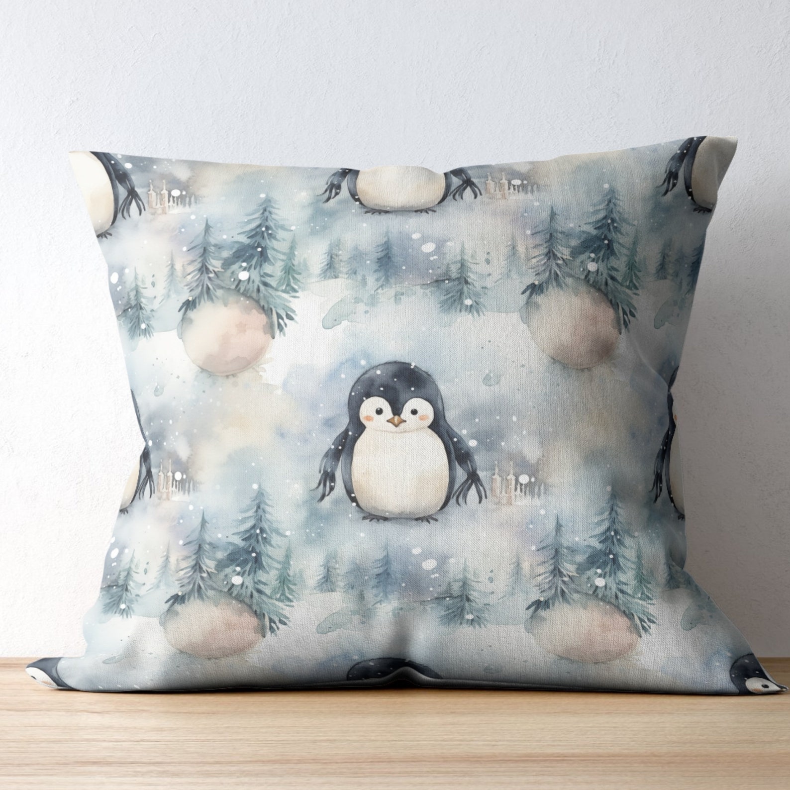 Seamless Penguin Winter Wonderland Pattern Cute Christmas Fabric ...