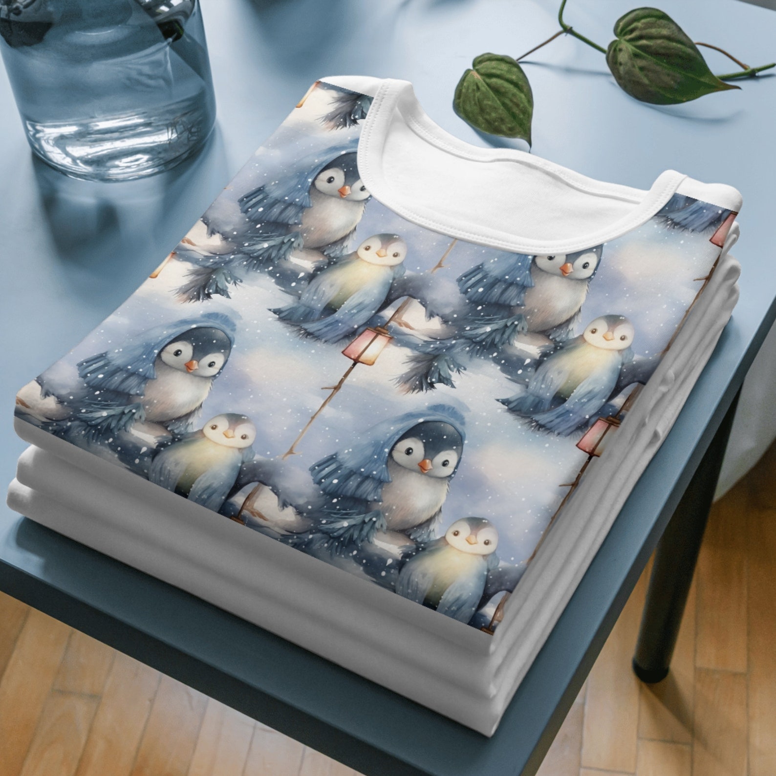 Seamless Penguin Winter Wonderland Pattern Cute Christmas Fabric ...