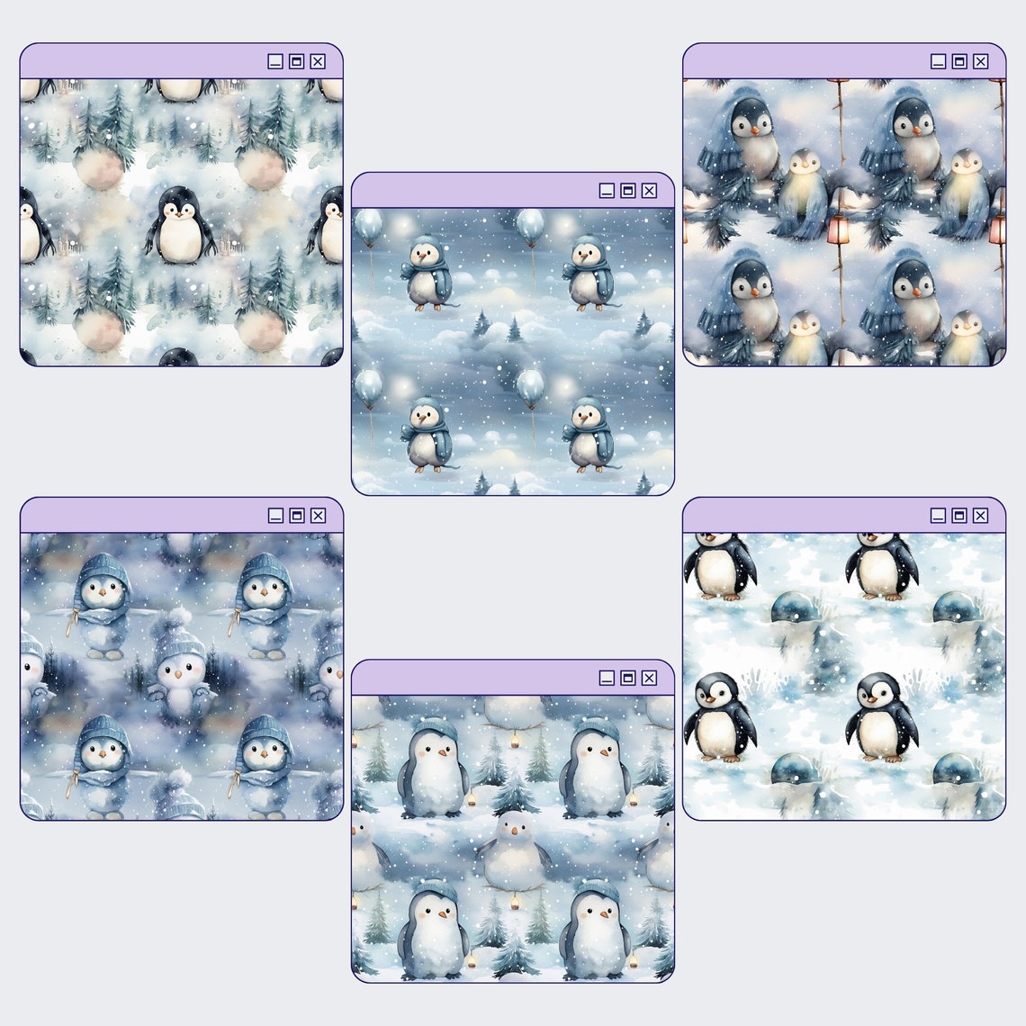 Seamless Penguin Winter Wonderland Pattern Cute Christmas Fabric ...