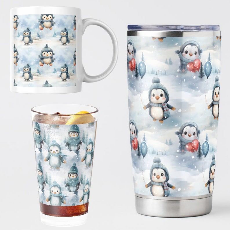 Seamless Penguin Winter Wonderland Pattern Cute Christmas Fabric ...