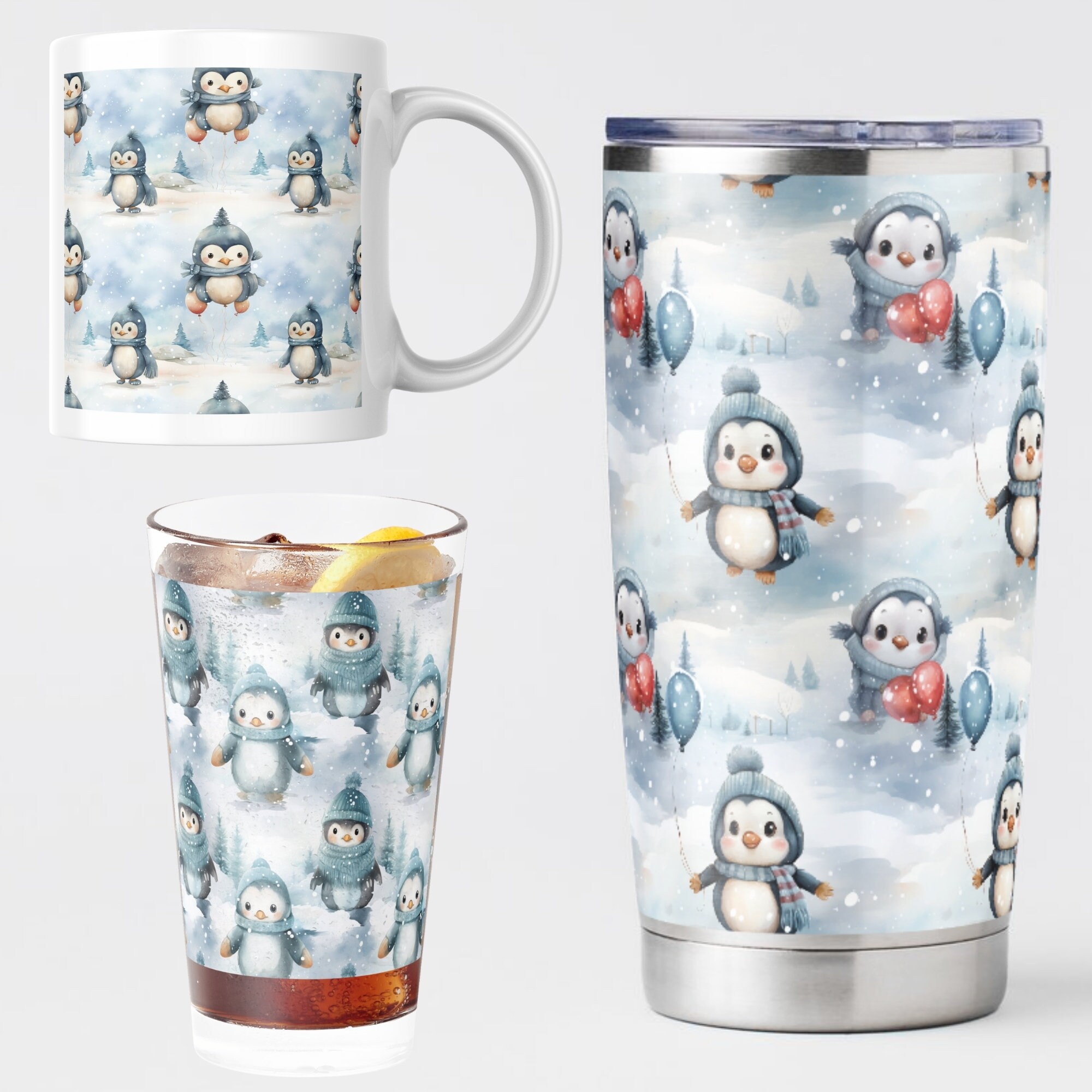 Seamless Penguin Winter Wonderland Pattern Cute Christmas Fabric ...