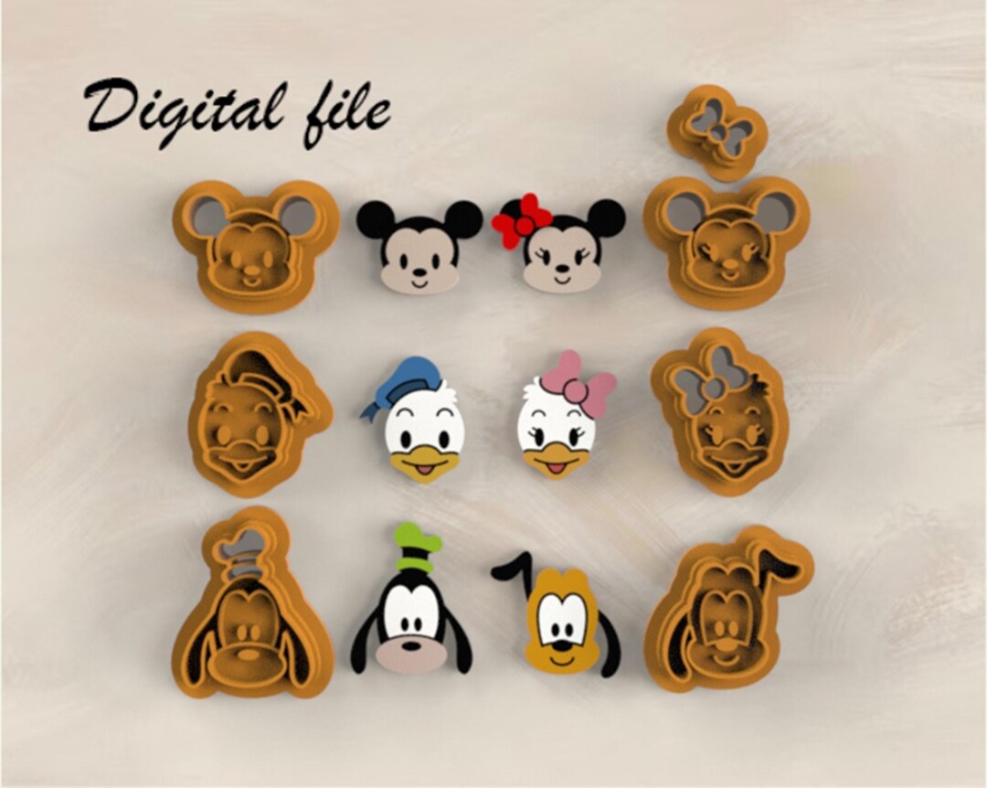 Mickeey & Friends Clay Cutter STL Bundle-6 Designs (digital File) - Etsy
