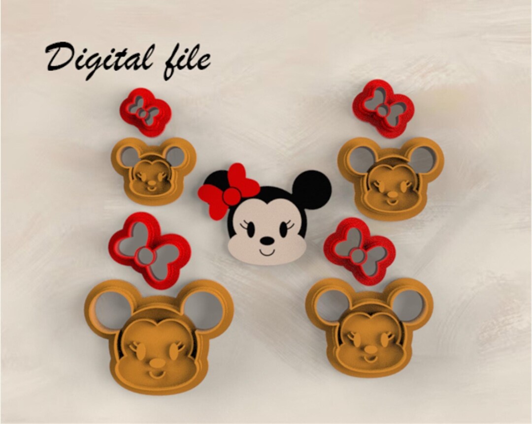 Minnie Mouse Polymer Clay Cutter | Digital STL File | 4 Sizes | Sharp ...