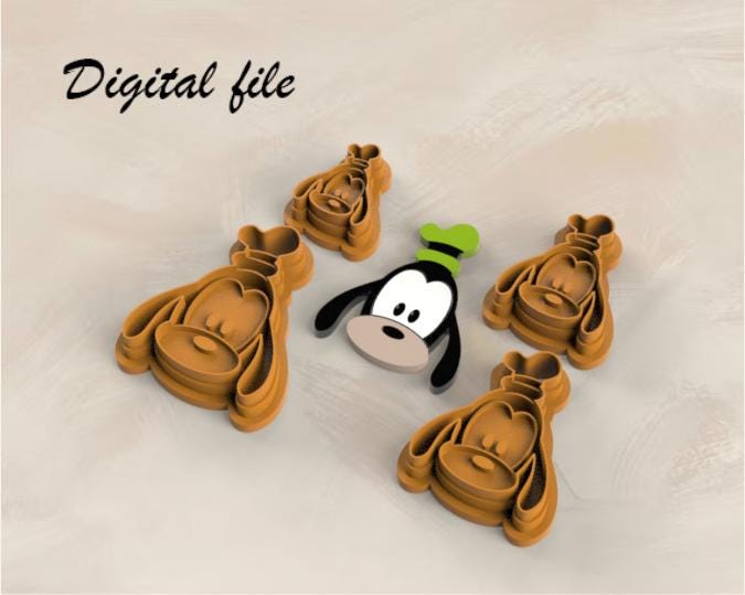 Goofy Polymer Clay Cutter Digital STL File 4 Sizes Sharp Clean Cut - Etsy