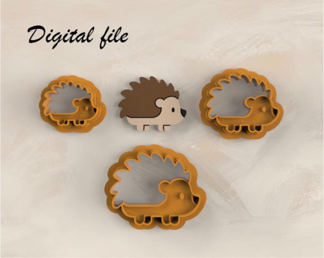 Hedgehog Polymer Clay Cutter Digital STL File 3 Sizes Sharp Clean Cut ...