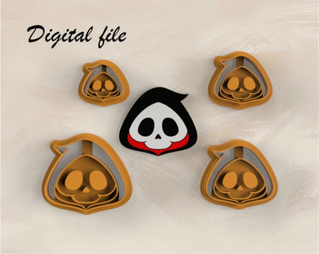 Grim Reaper Polymer Clay Cutter Halloween Cutter Digital STL File 4 ...