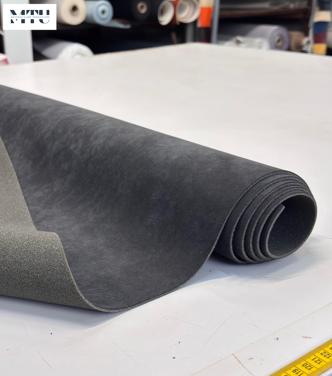 Alcantara Fabric Anthracite Asphalt | 3mm Foam Backed | Automotive ...
