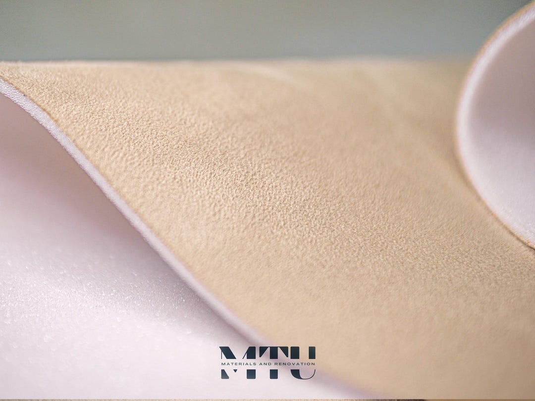 Sandy Beige Faux Suede Headliner Fabric, 4mm Foam Backing, Auto ...