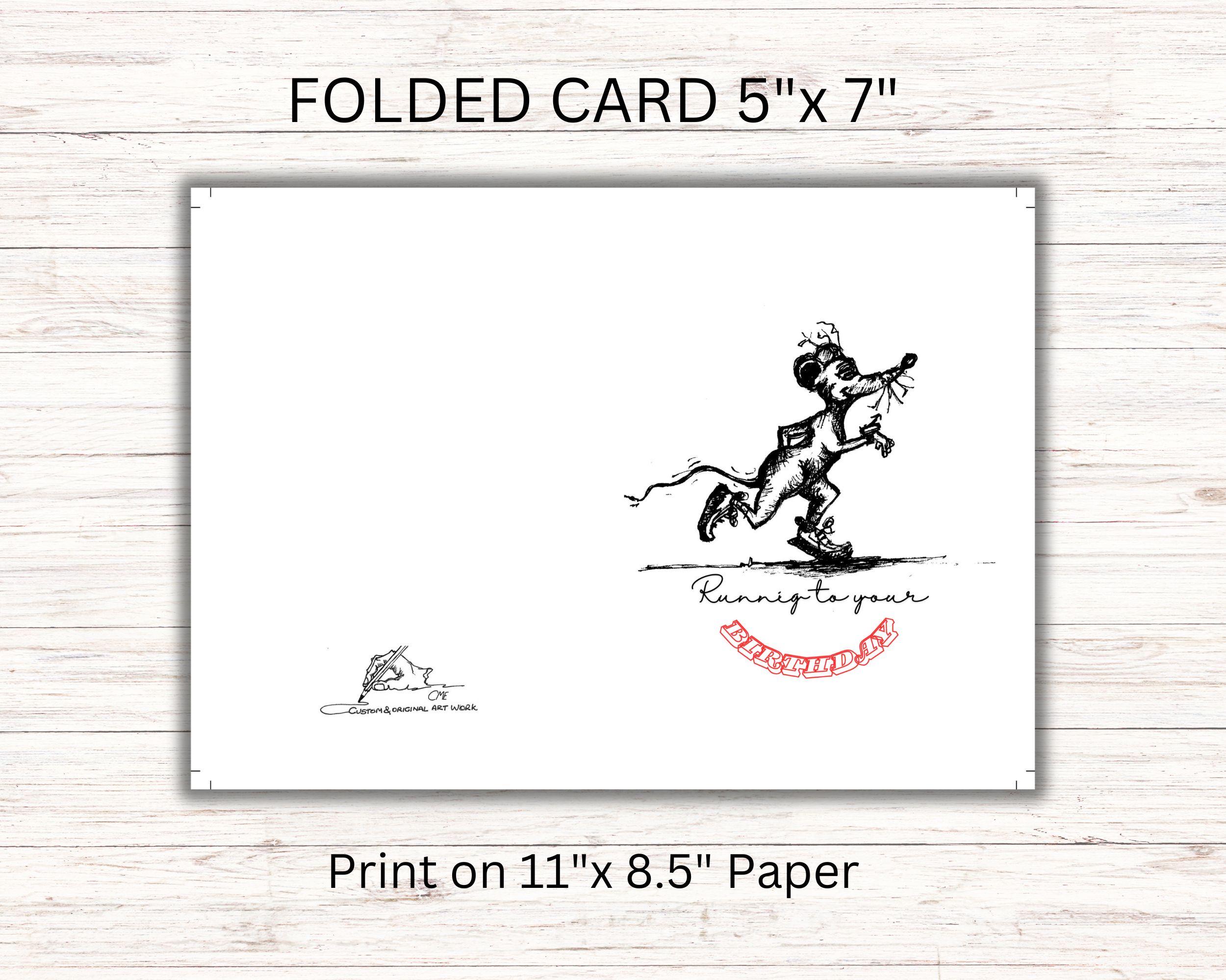 Printable | Downloadable Card | Digital Instant Download |sport| Runner ...