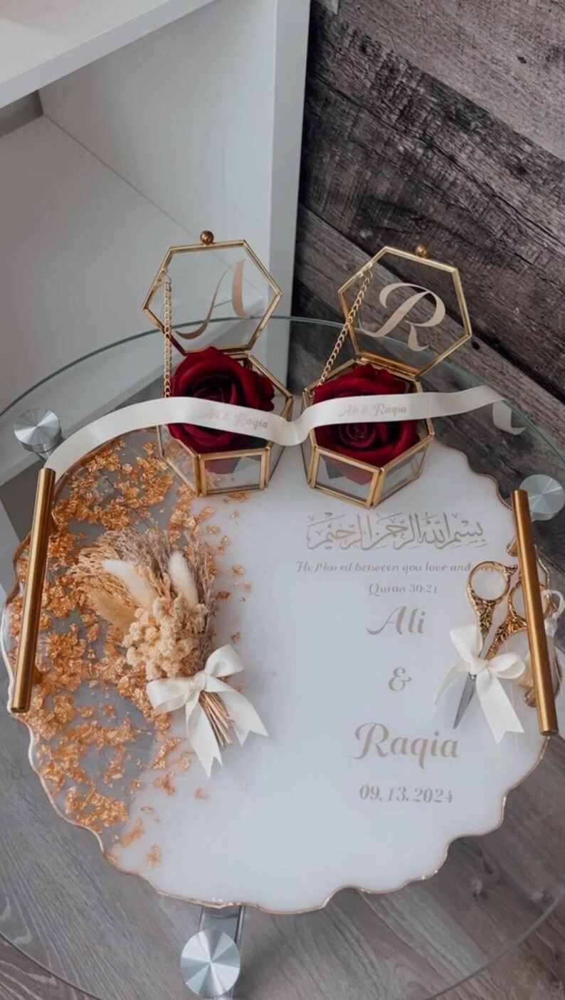 Handmade Wedding Tray, Engagement Tray, Wedding Gift, Personalized ...
