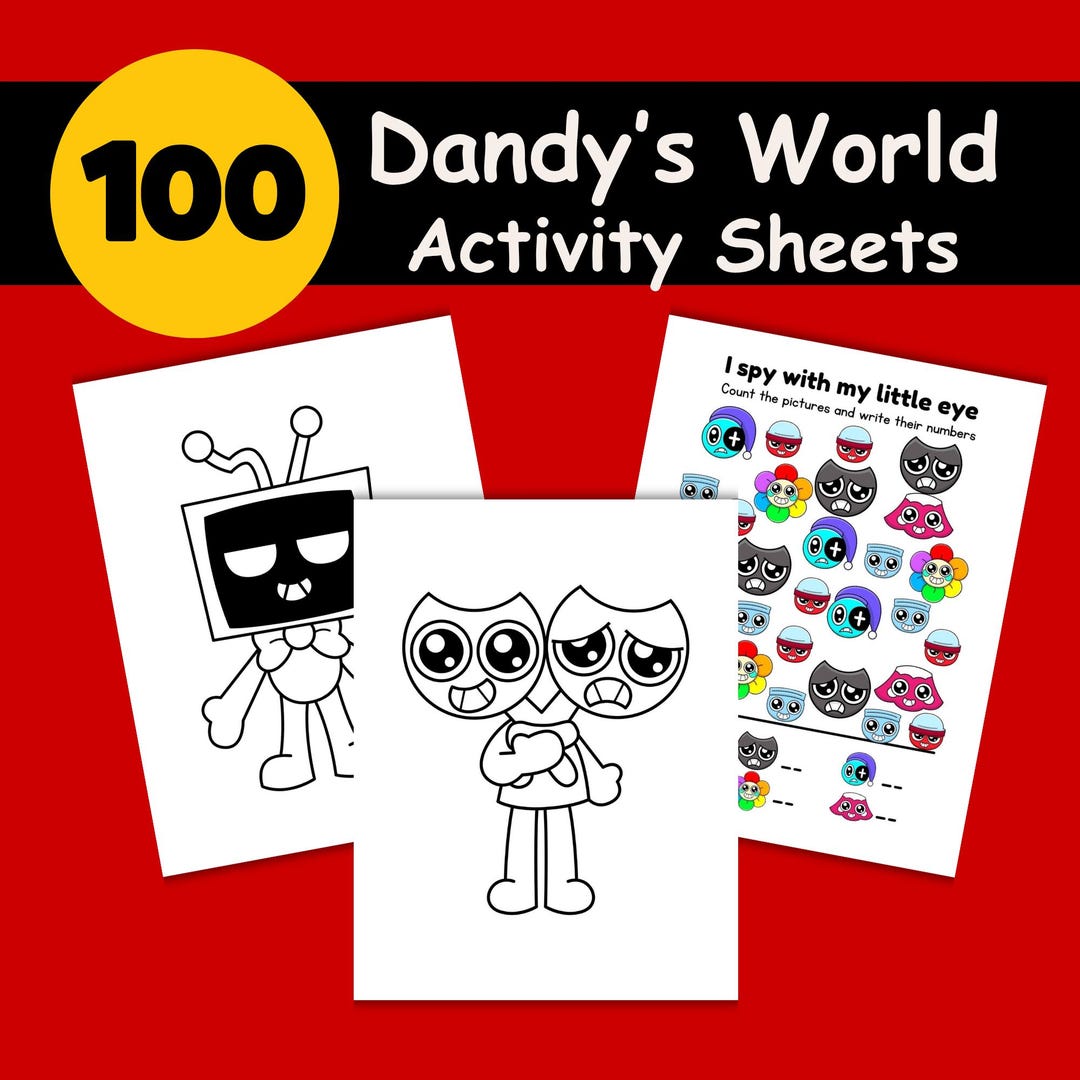 Dandy's World Activity Sheets – Coloring, Mazes, I Spy (PDF & JPG) - Etsy