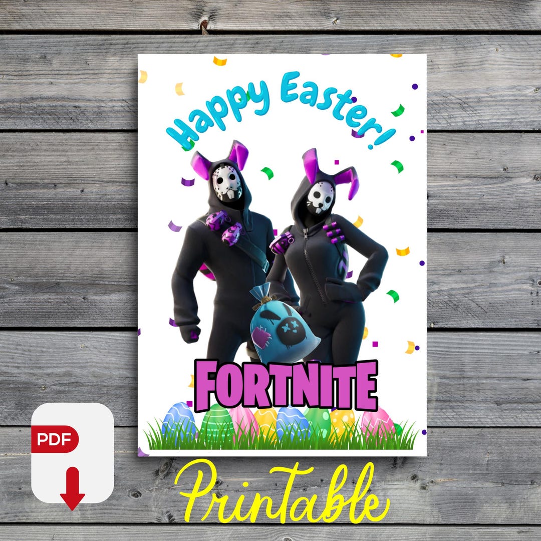 Raider and Bunny Brawler Black Suits Fort - Inspired Easter Card ...