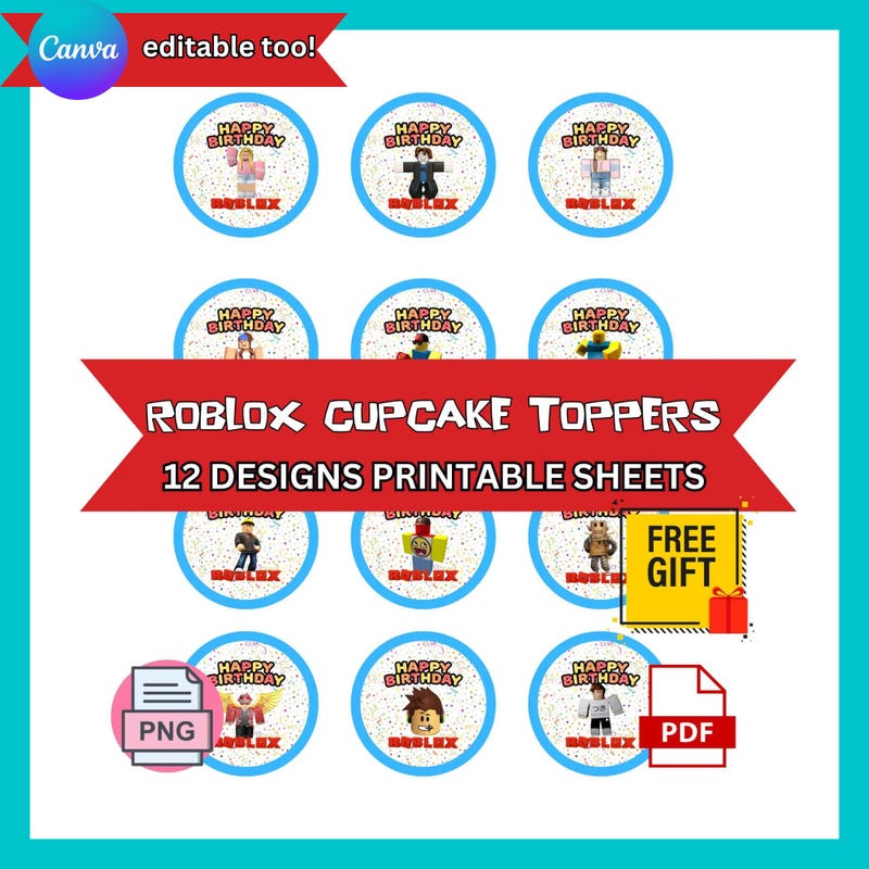 Roblox Cupcake Toppers - Etsy Australia