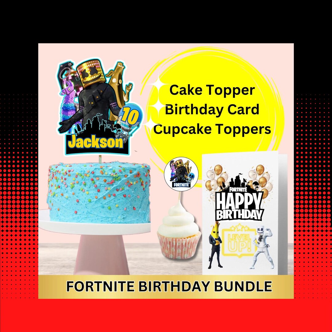 Golden Peely and Mello - Fort Inspired Birthday Trio Bundle - Cake ...