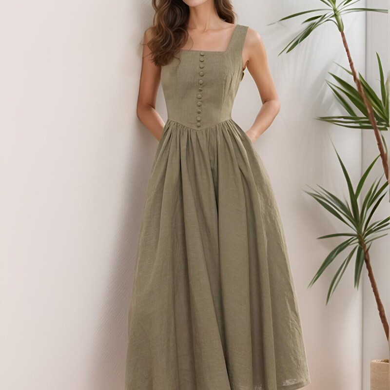 Button Front Dress - Etsy