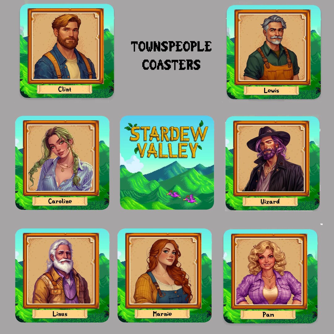 Stardew Valley, Townspeople Realistic, Caroline, Clint, Lewis, Linus ...
