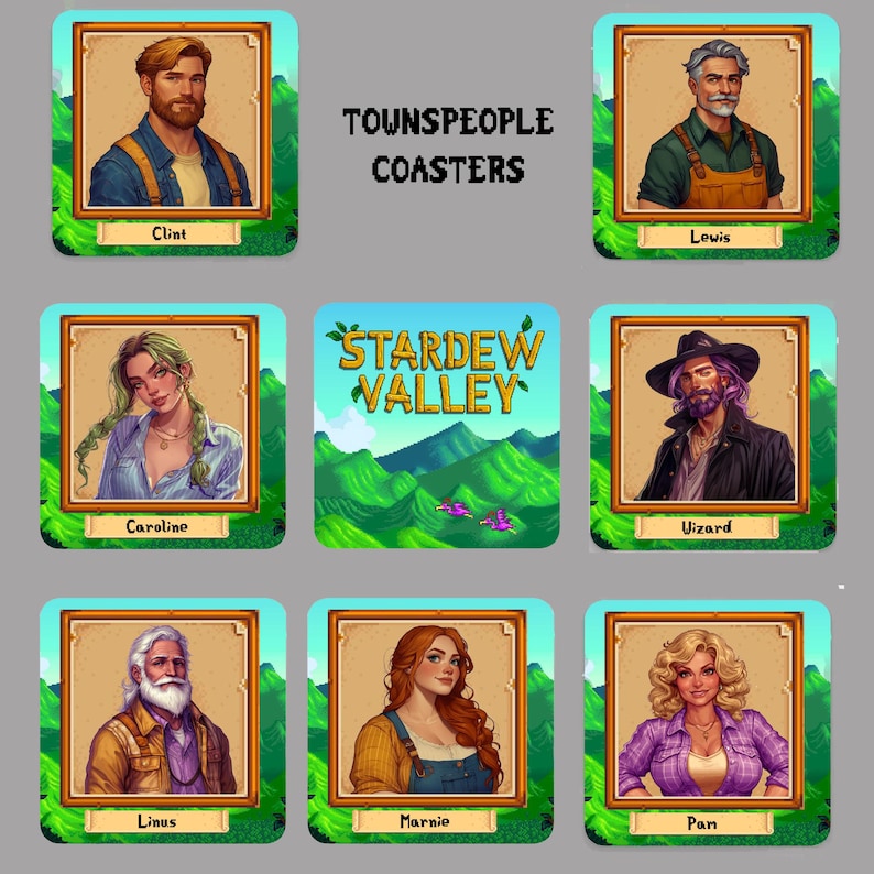 Stardew Valley, Townspeople Realistic, Caroline, Clint, Lewis, Linus ...