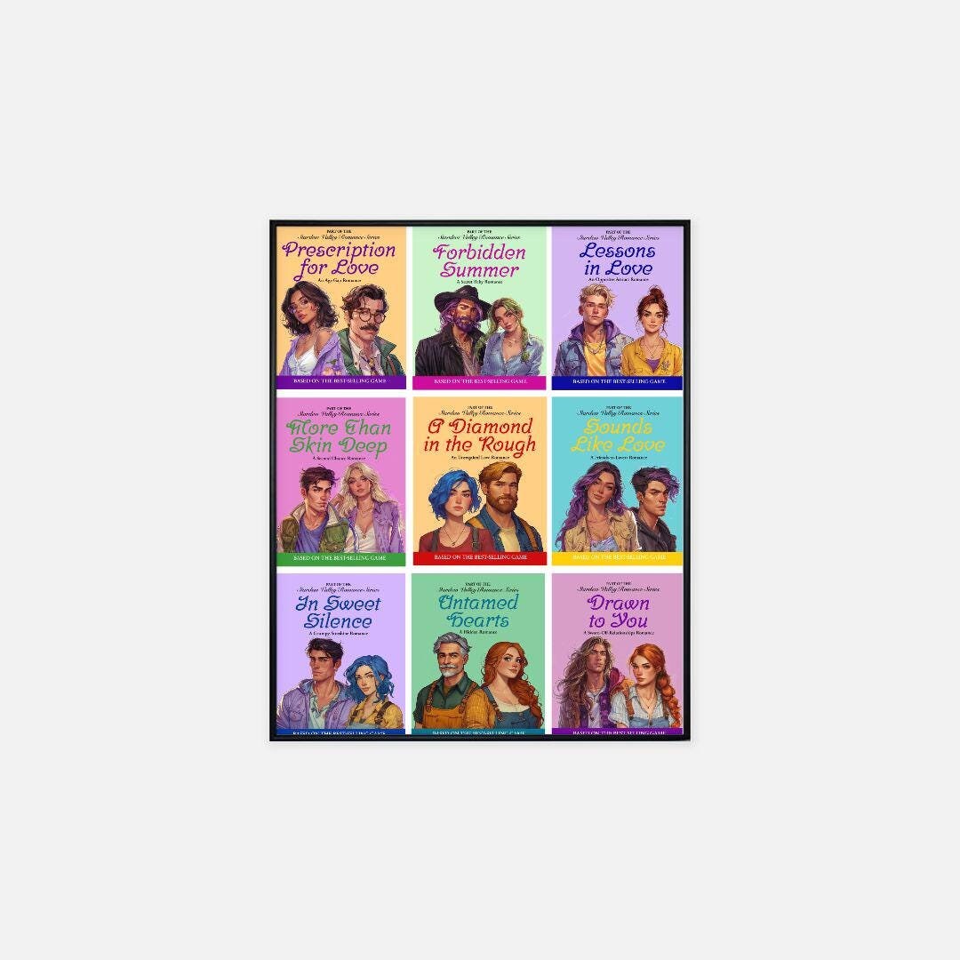 Stardew Valley Faux Romance Book Covers Collage, Poster - 16" X 20" - Etsy