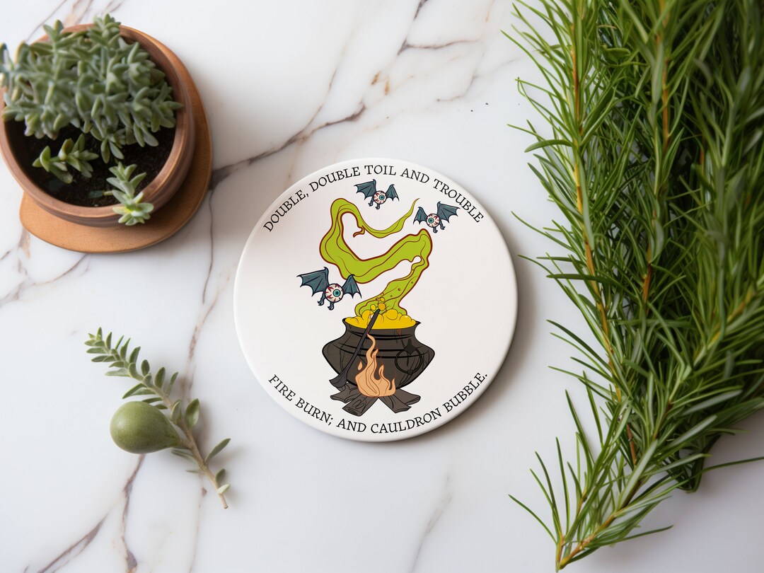 Cauldron With Luck Spell Ingredients, Shakespeare's Macbeth Witch Trio ...