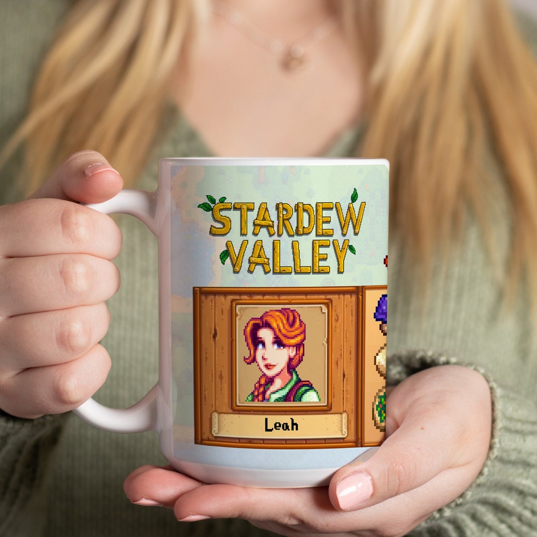 Stardew Valley Mug Featuring the Character of Leah, Along With Her Most ...