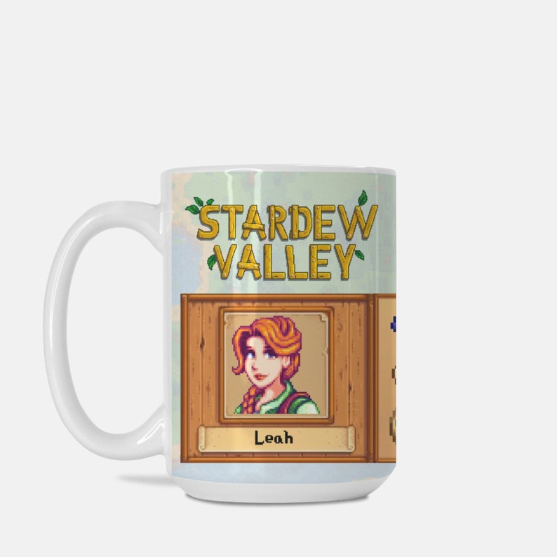 Stardew Valley Mug Featuring the Character of Leah, Along With Her Most ...