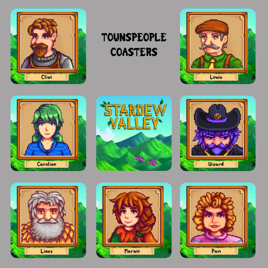 Stardew Valley, Townspeople Pixel, Caroline, Clint, Lewis, Linus ...