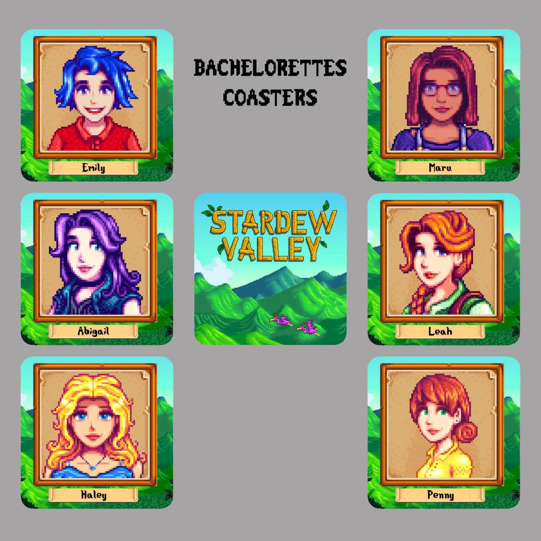 Stardew Valley, Bachelorettes Pixel, Abigail, Emily, Penny, Haley, Maru ...