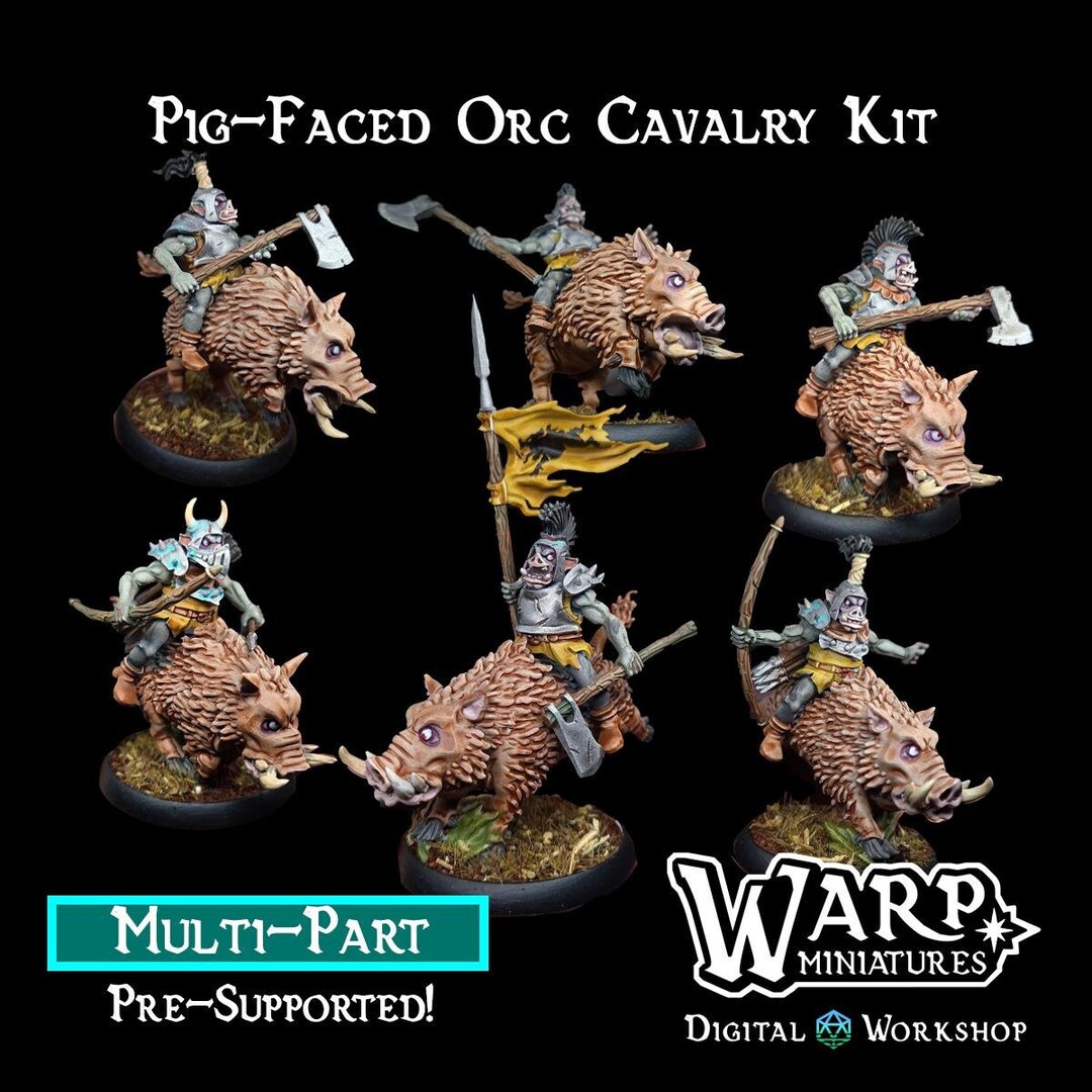 Pig-faced Orcs Cavalry Kit - Warp Miniatures - Etsy UK