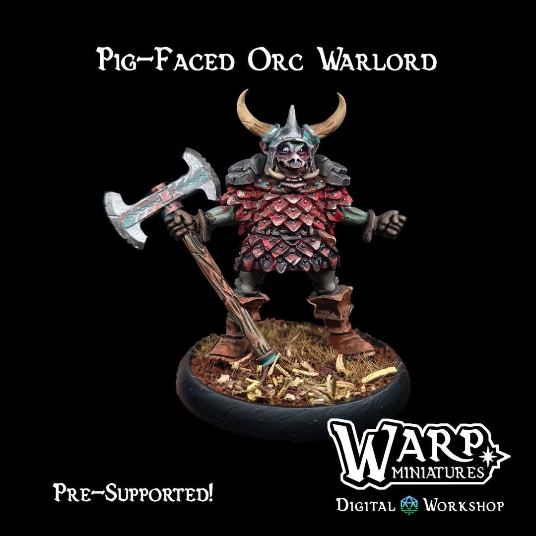 Pig-faced Orc Warlord - Warp Miniatures - Etsy