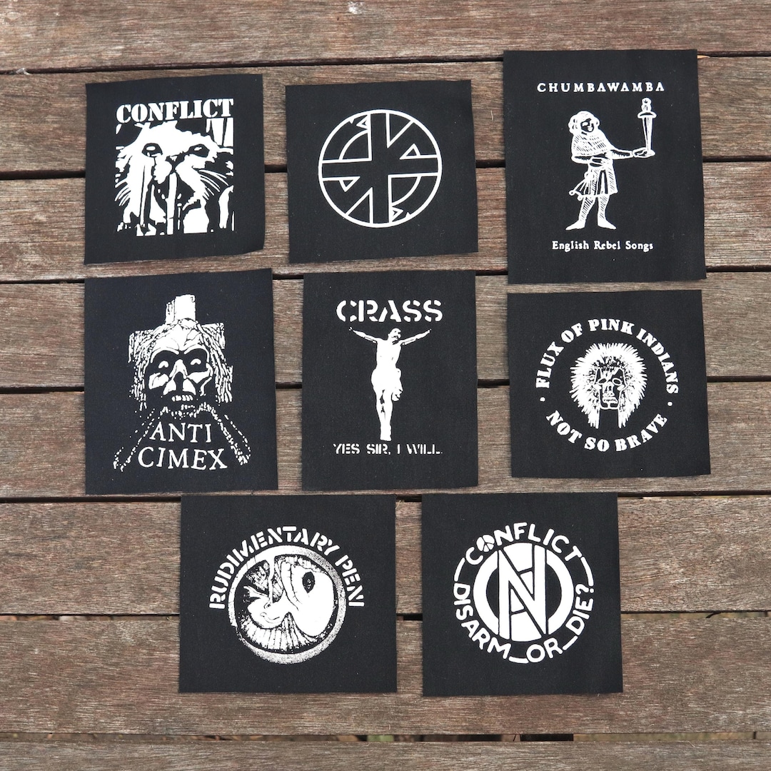 Anarcho Punk Patches - Crass, Conflict, Rudimentary Peni, Flux of Pink ...