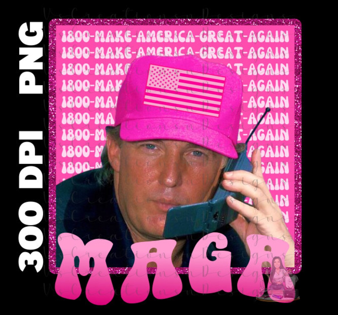 Donald Trump Digital PINK Sparkle MAGA Phone Make America Great Again ...