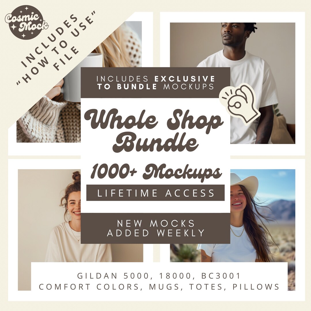 WHOLE SHOP Mock up Bundle Mockups Bundle Entire Shop Tshirt Hoodie ...